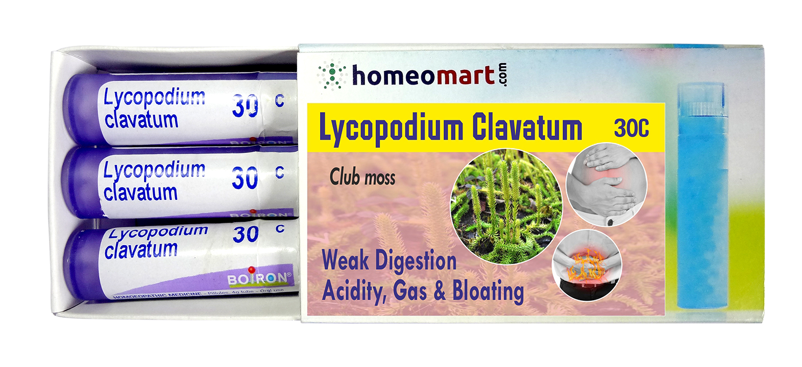 Homeopathy Lycopodium Clavatum Remedy Kit for Indigestion, Constipation ...