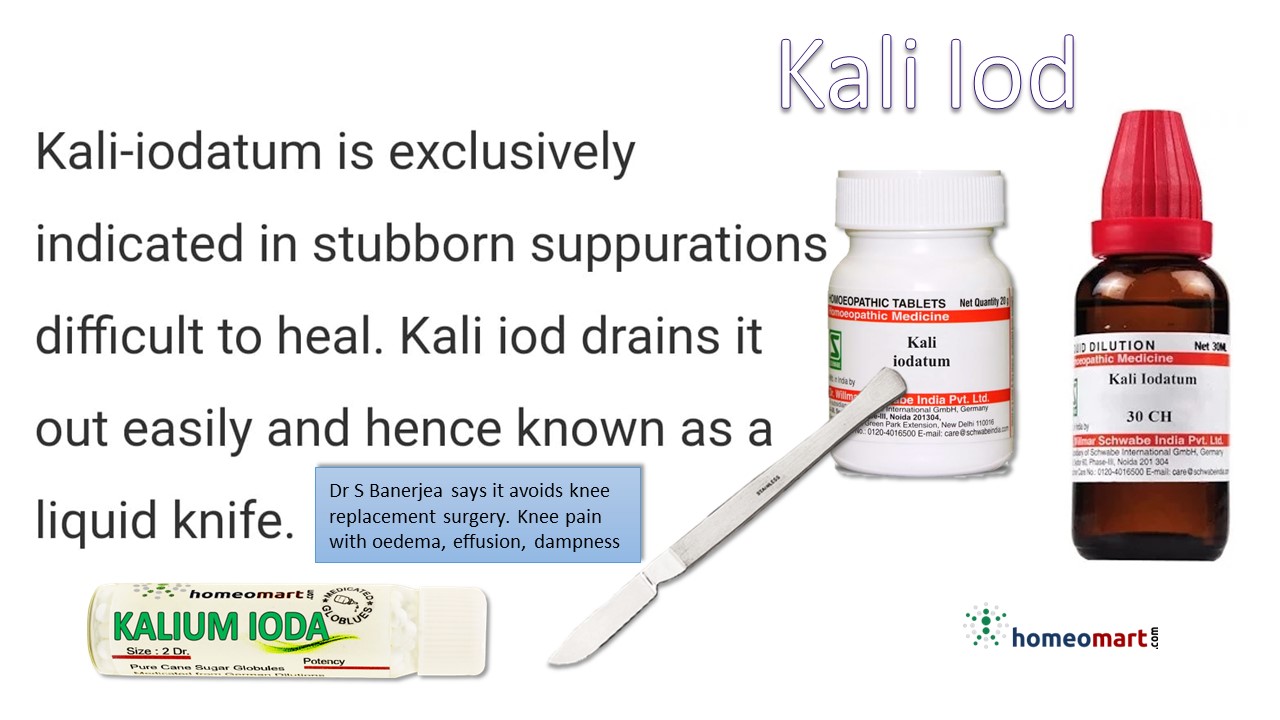 Knee replacement alternatives. Kali Iod in Homeopathy